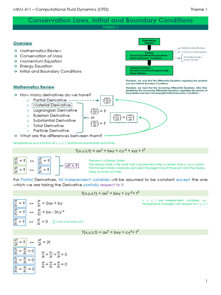 Theme 1 Conservation Laws, Initial and Boundary Conditions | PDF | Computational Fluid Dynamics ...