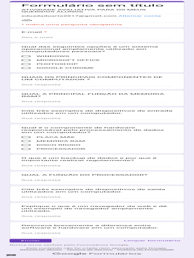 Formulário Sem Título | PDF