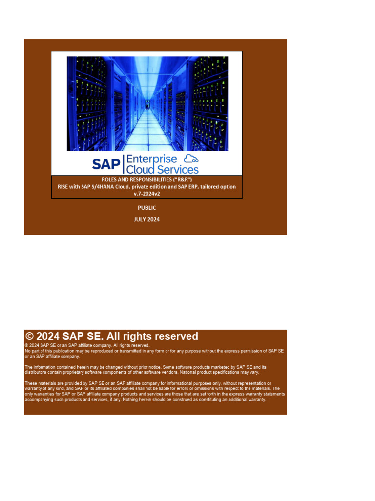 RISE with SAP S_4HANA Cloud, private edition and SAP ERP, tailored option Roles and ...