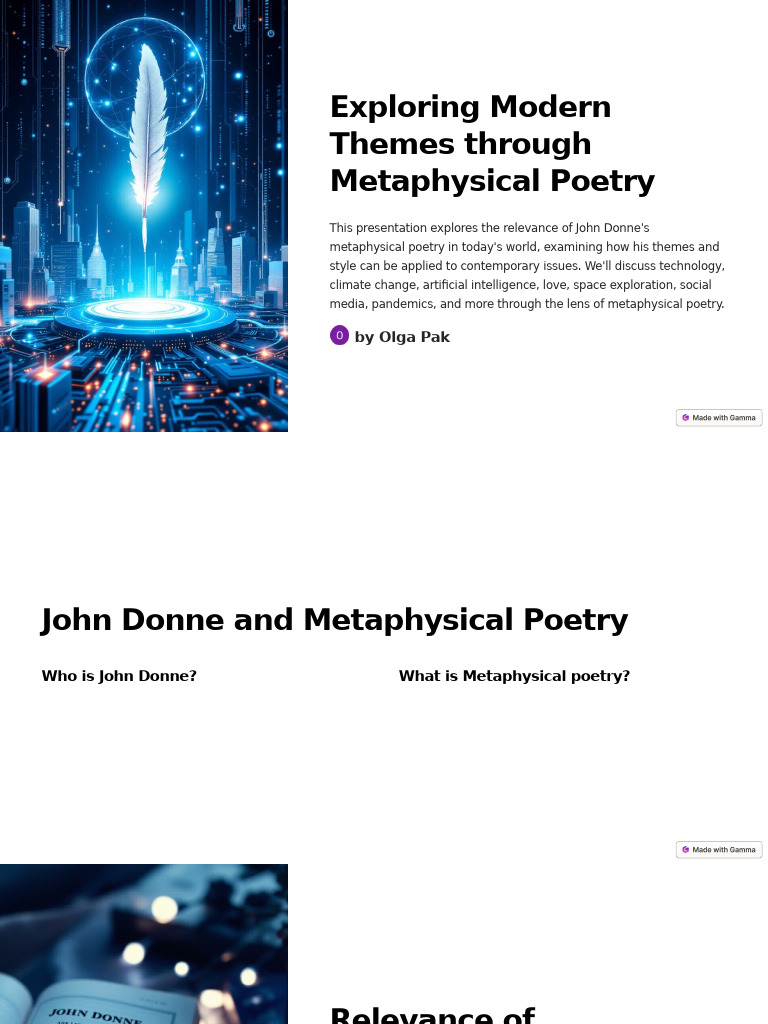 Exploring Modern Themes Through Metaphysical Poetry | PDF | Poetry ...