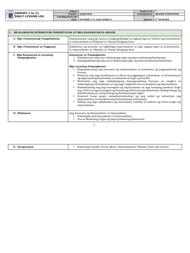 Ap 7 - Q2 - Week 2 | PDF