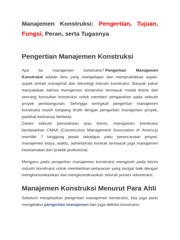 Intro Manajemen Konstruksi | PDF