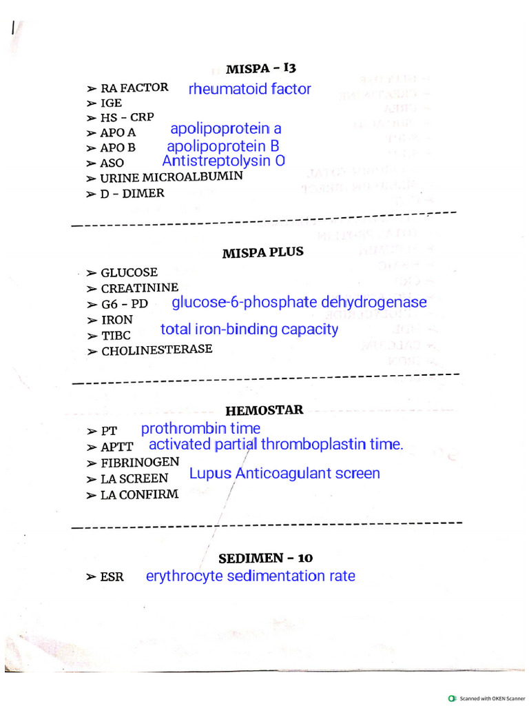 Test List | PDF