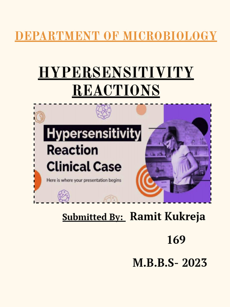 Overview of Hypersensitivity Reactions | PDF | Immune System | Allergy