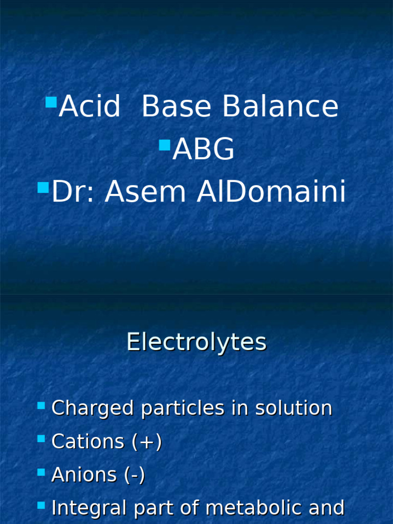 acid base | PDF | Bicarbonate | Physiology