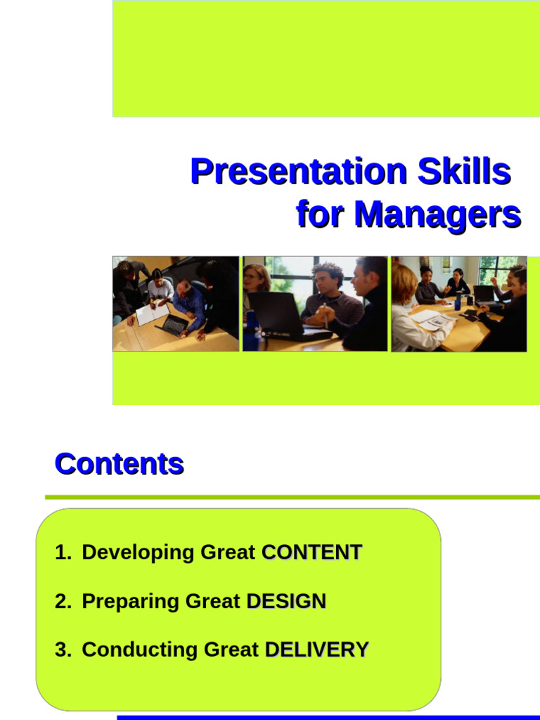 Presentation Skills for Managers | PDF | Typefaces | Serif