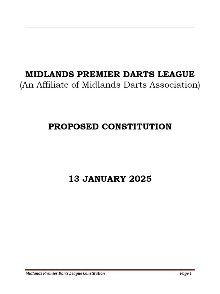Midlands Premier Darts League Constitution | PDF | United States ...