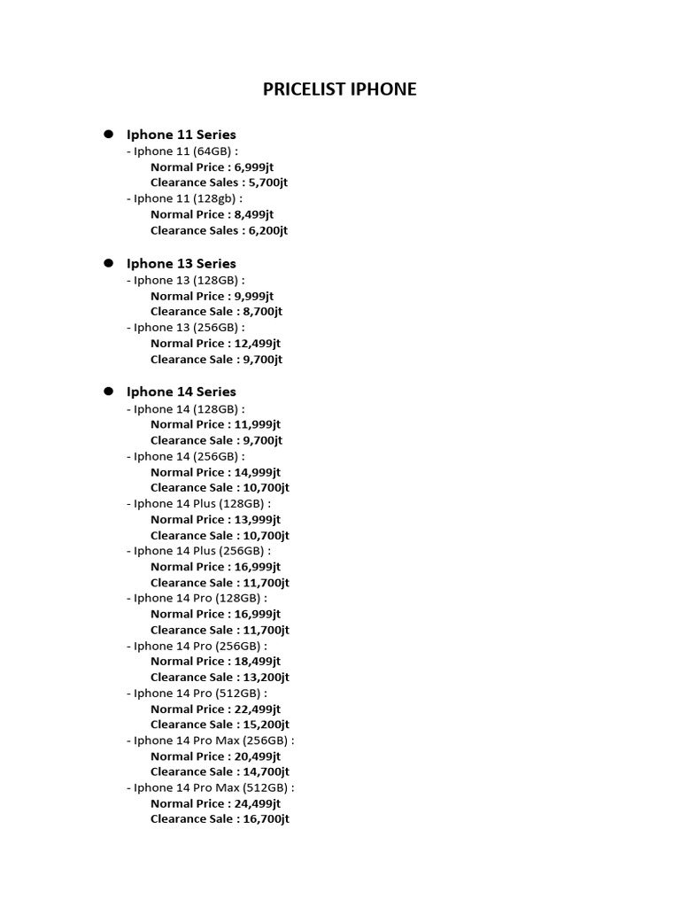 iPhone Price List and Discounts | PDF