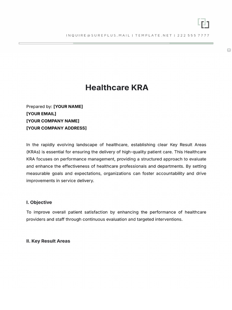 Healthcare KRA Template | PDF