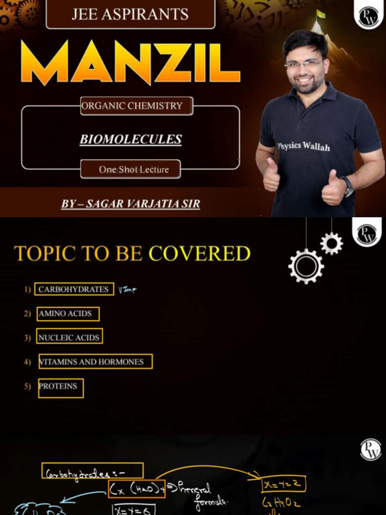 Biomolecules _ Class Notes __ Manzil JEE 2025 | PDF