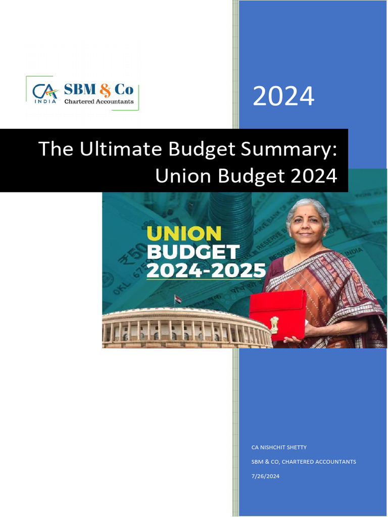 Union Budget 2024: Tax Summary Guide | PDF | Taxes | Income Tax
