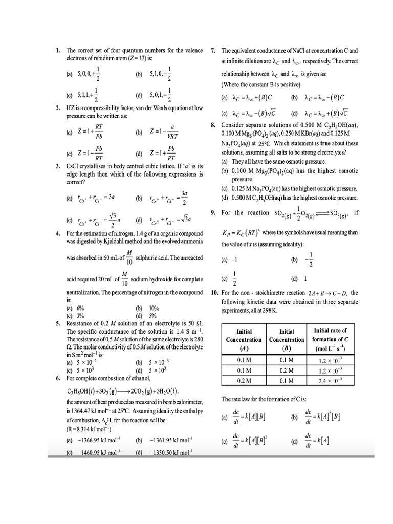 Chemistry 1 Test | PDF
