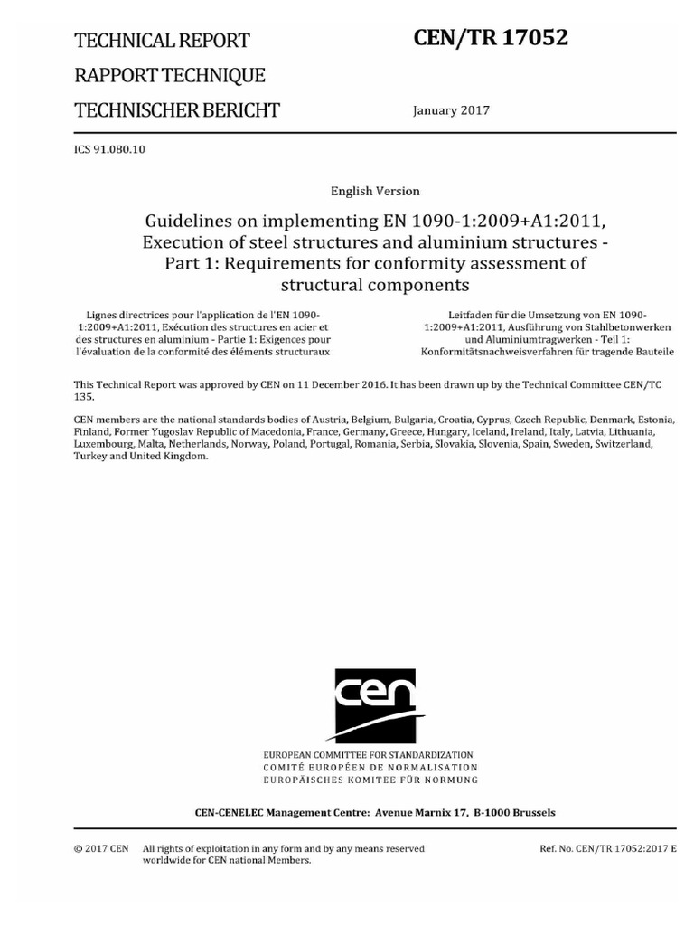 CEN.TR 17052 Guidelines EN 1090-1 | PDF