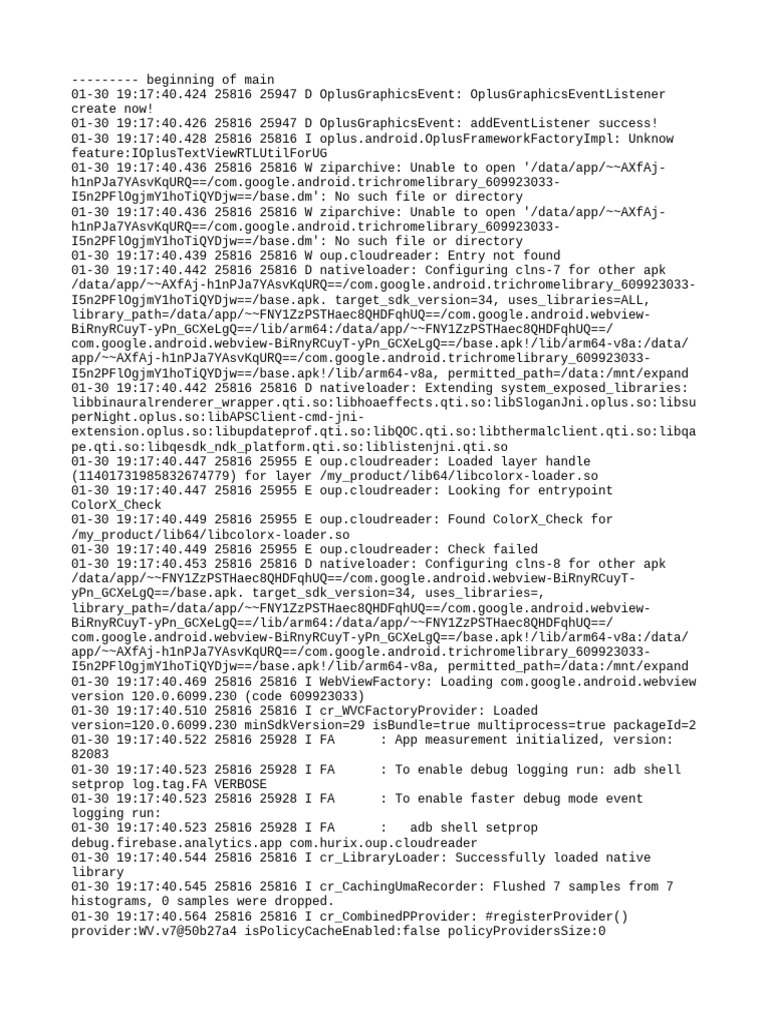 logcat_1706622460390 | PDF | Computing | Software