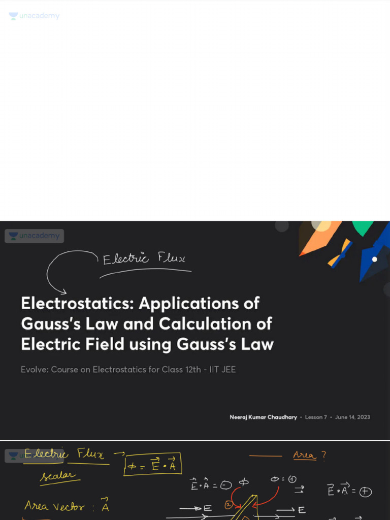 Electrostatics Applications of Gausss Law and Calculation of Electric ... Electrostatics Applications of Gausss Law and Calculation of Electric ...