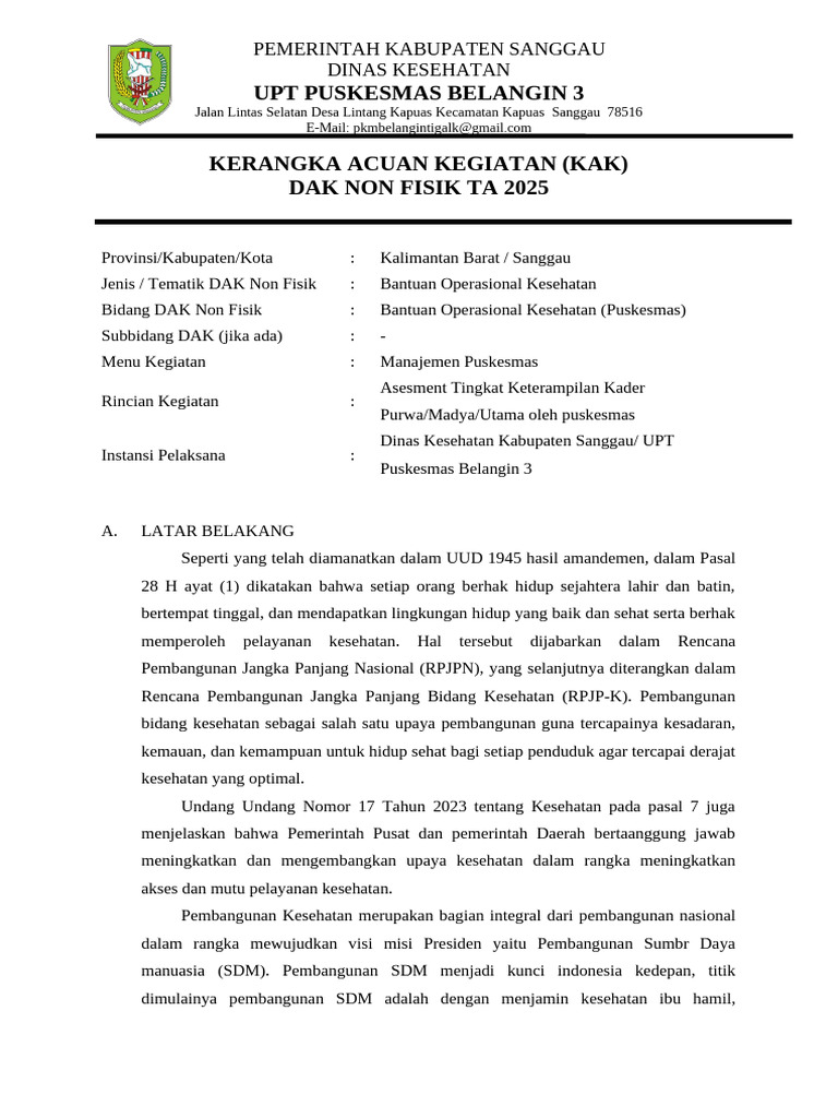 Asesment Tingkat Keterampilan Kader PurwaMadyaUtama oleh puskesmas | PDF