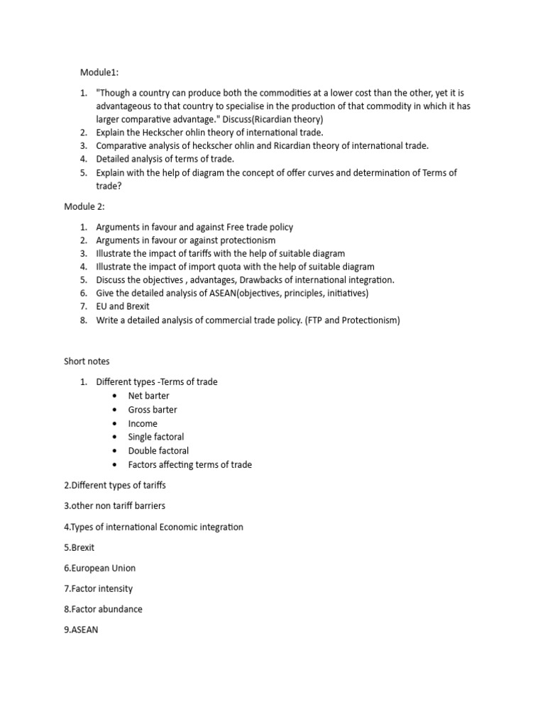 TYBCOM B. ECO QUESTIONS | PDF