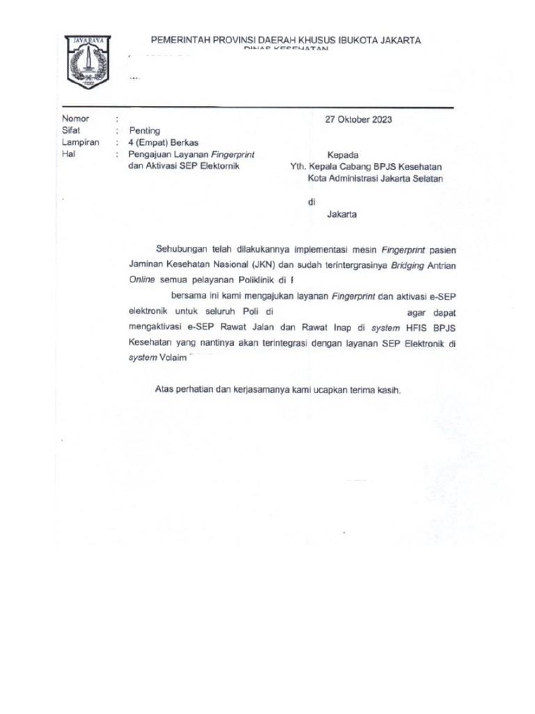 Surat Pengajuan ESEP | PDF