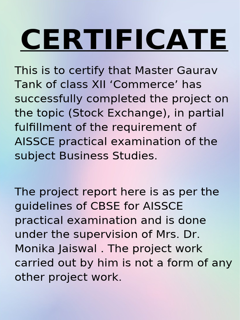 Certificate KV BST | PDF