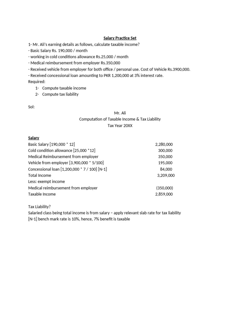salary practice qs and ans | PDF | Taxes | Income