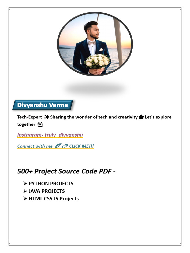500+ Project PDF by Divyanshu | PDF | Java Script | Html