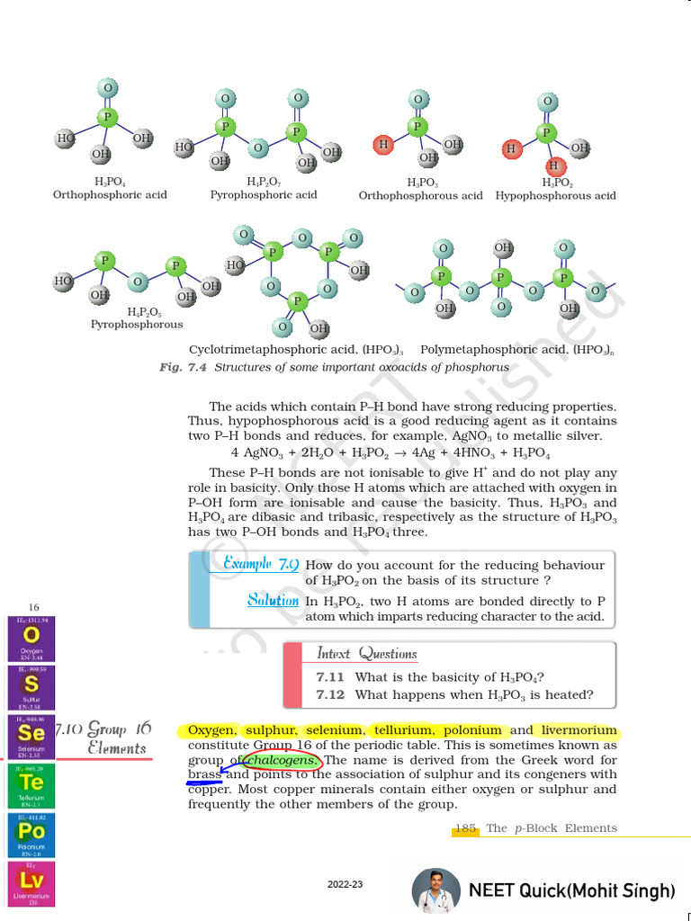 Group 16 Ncert Highlights | PDF | Molecules | Chemistry
