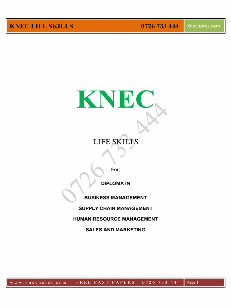 KNEC Life Skills Notes 7g1uir | PDF