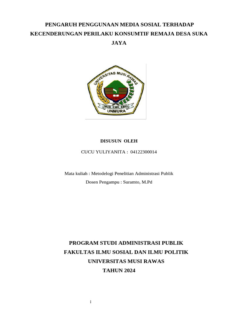 Draf Proposal Metopen Cucu Yuliyanita 04122300014 | PDF