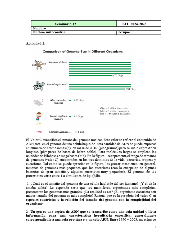 Paradoja del Valor C y Efectos del Cianuro | PDF | Genoma | Base par