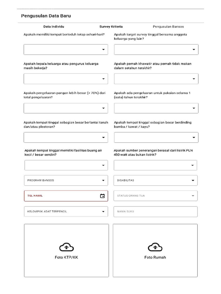 Blangko Pengusulan DTKS | PDF