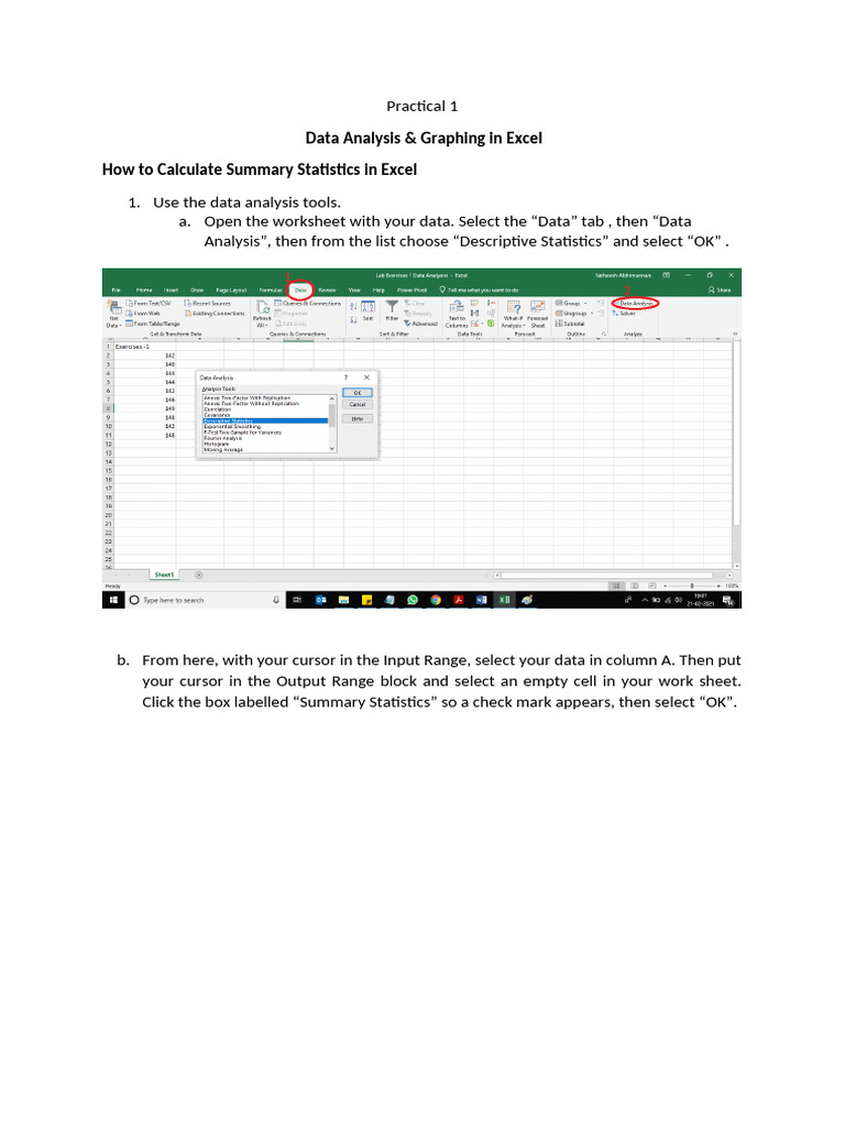 Practical 1 Data Analysis Descriptive Statistics | PDF | Standard ...