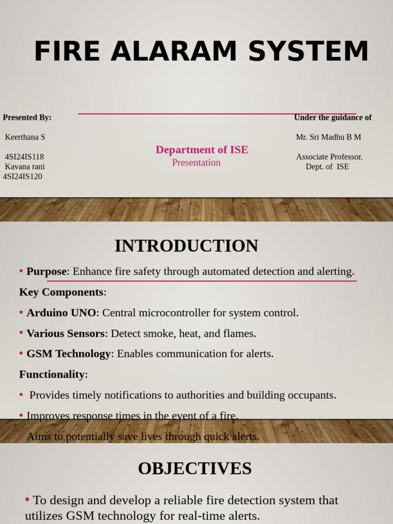 Fire Alaram System PPT | PDF | Arduino | Sensor