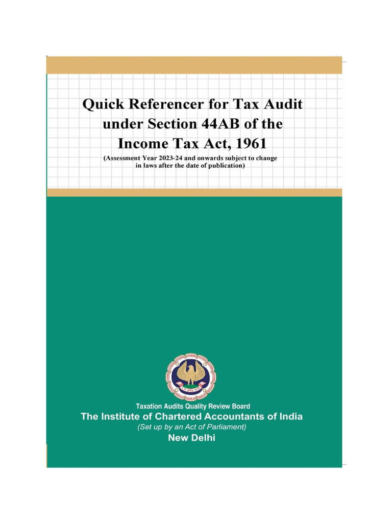 Tax Audit Guidance Note | PDF