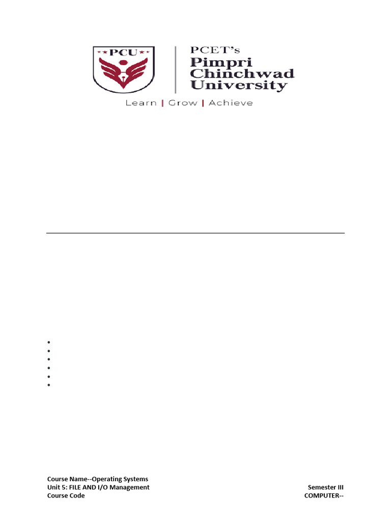 Unit 5 - File and Input Management | PDF | File System | Computer File