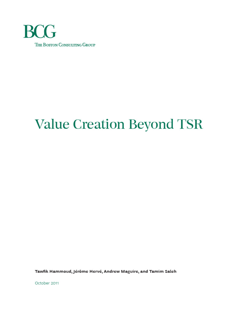 BCG_Value_Creation_Beyond_TSR_tcm9-110089 | PDF | Stress Test ...