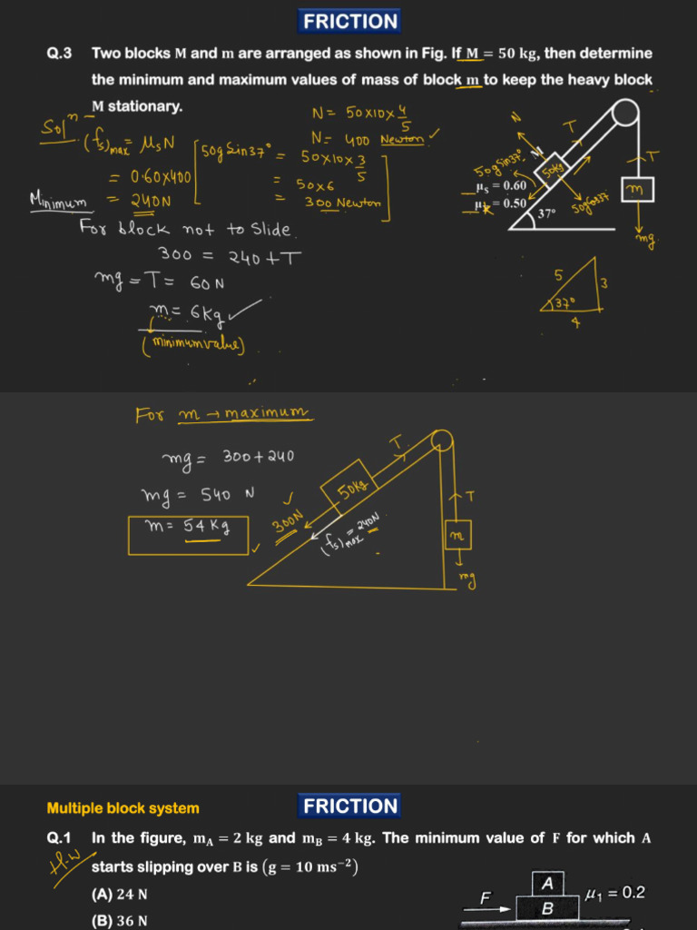 Friction L 04 Class Notes Pdf