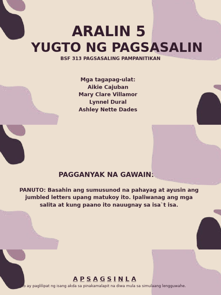 Aralin5 Pagsasalin-2 | PDF