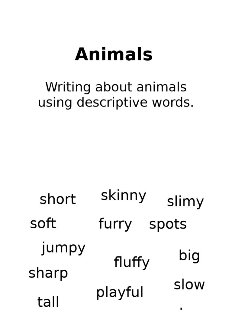 Descriptive Animal Words | PDF