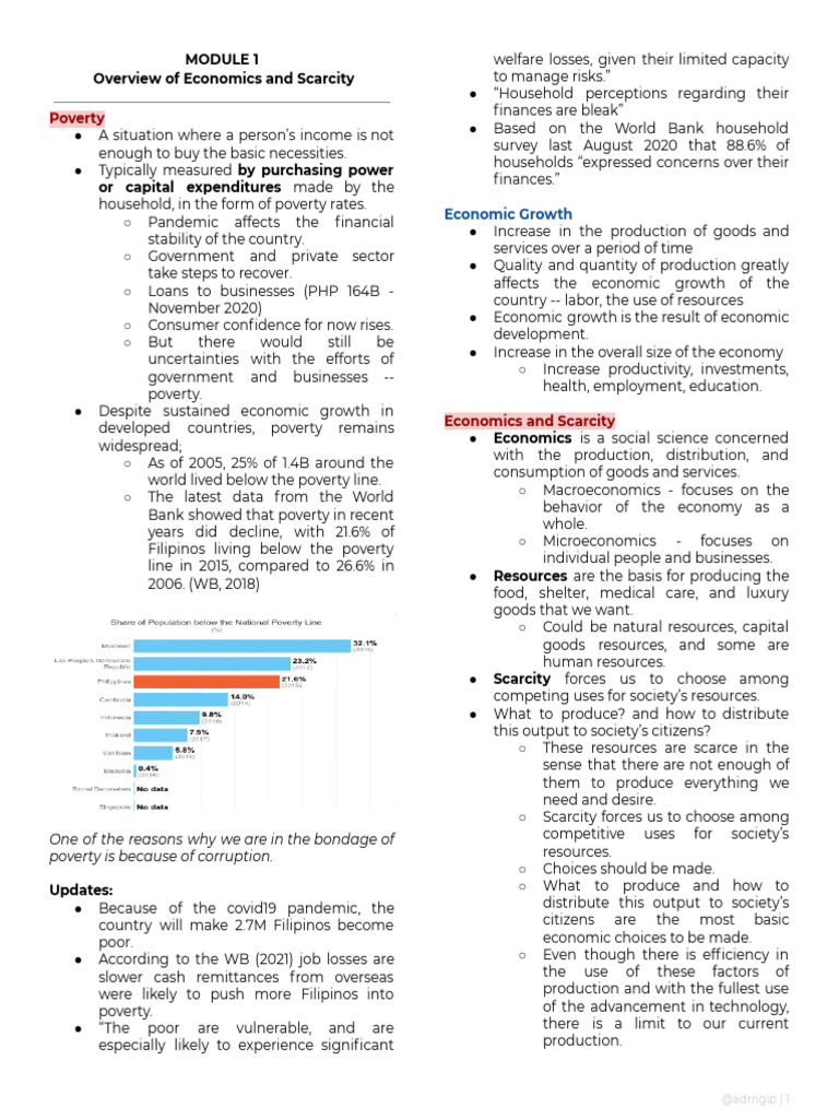 [108] 1. Overview of Economics and Scarcity | PDF | Economics | Poverty