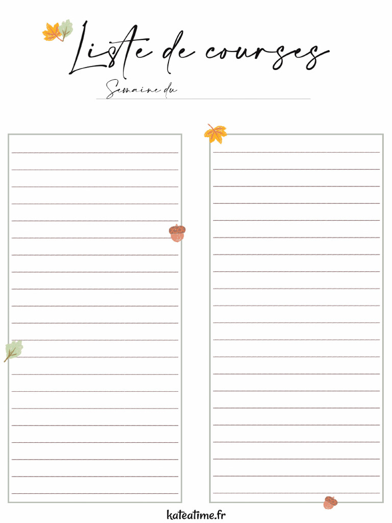 Liste de Courses Automne | PDF