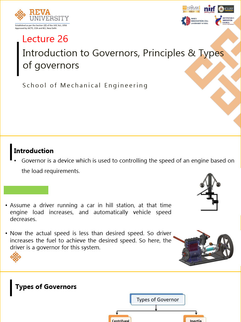 KDM - Unit-4a - Porter Governor | PDF | Force | Mechanics