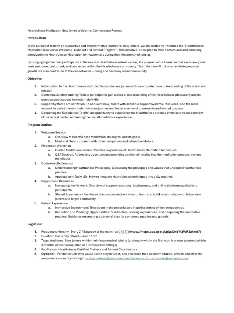 HFN Monthly New Joiner Connect | PDF | Meditation