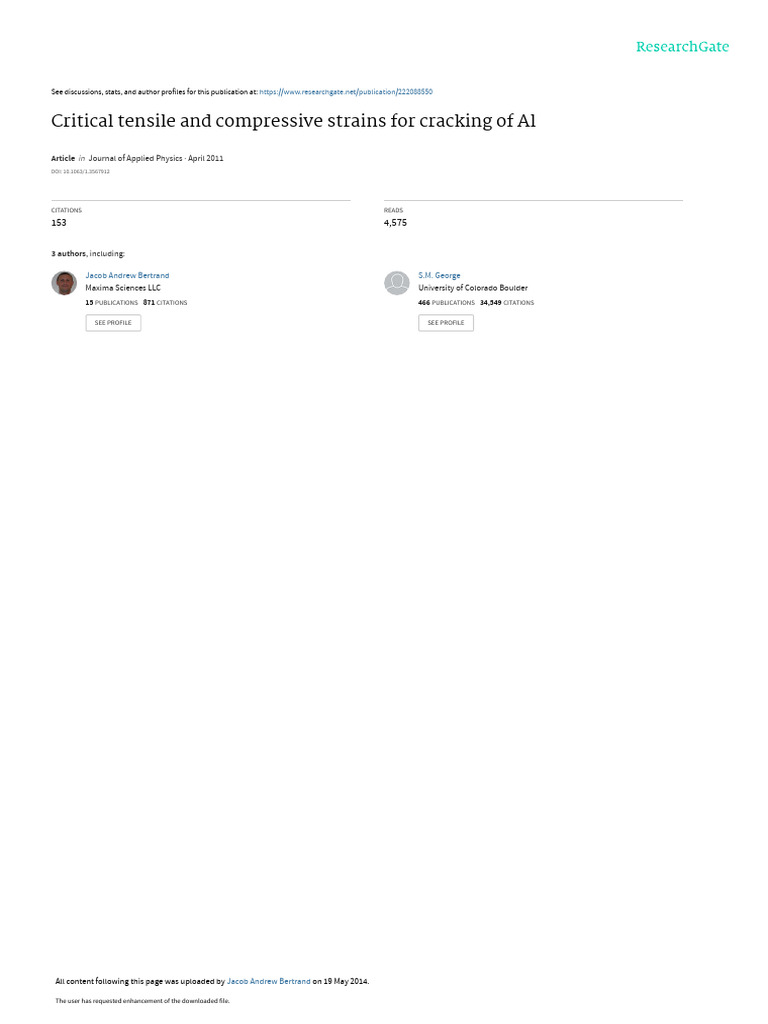 Critical Tensile and Compressive Strains For Cracking of Al2O3 Films ...