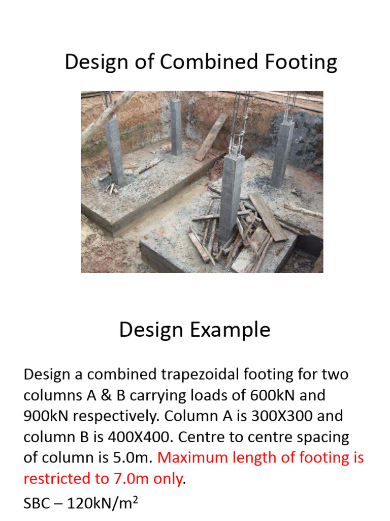 Combined Trapezoidal Footing Design | PDF | Mechanical Engineering ...