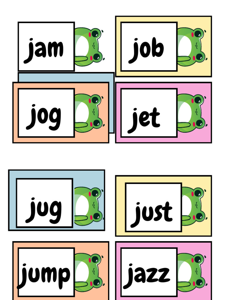 Happy Frogs Student Name Tags Flashcards in Colorful Illustrative Style ...