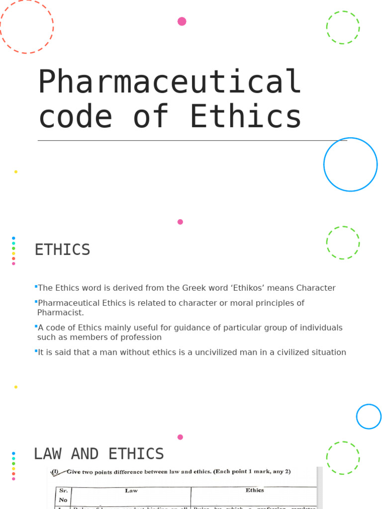 Pharmaceutical Code of Ethics Explained | PDF