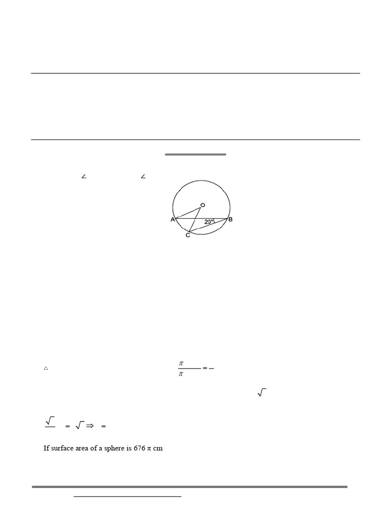Maths Class Ix Pt3 Exam 2024 Sample Paper 01 Answers | PDF | Area | Circle
