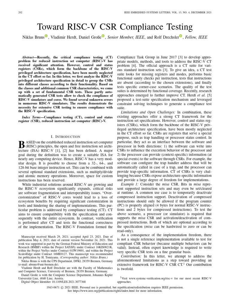 Toward RISC-V CSR Compliance Testing | PDF | Corporate Social ...