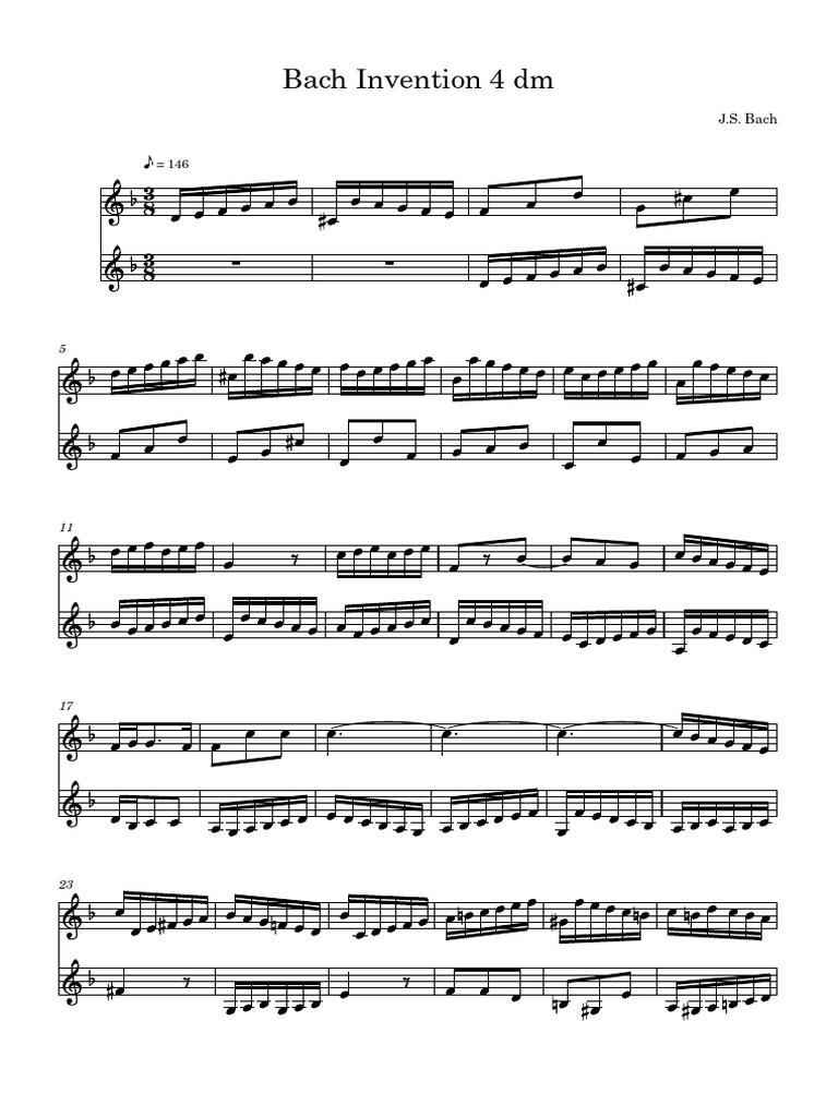 Bach - Invention 4 | PDF