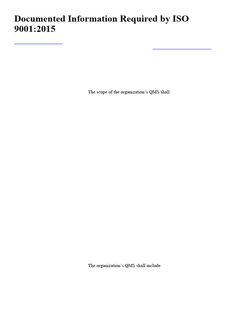 Documented Information Required by ISO 9001 | PDF | Quality Management ...